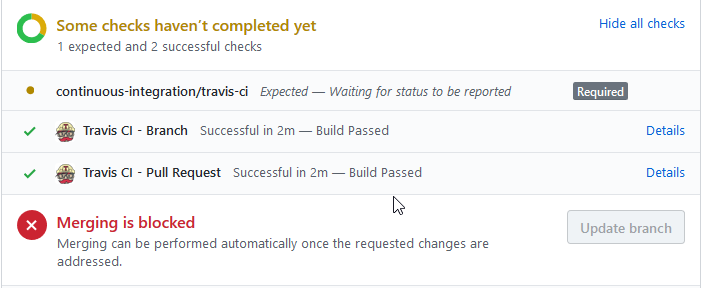 Expected — Waiting for status to be reported · Issue #10198 · travis-ci/travis-ci · GitHub