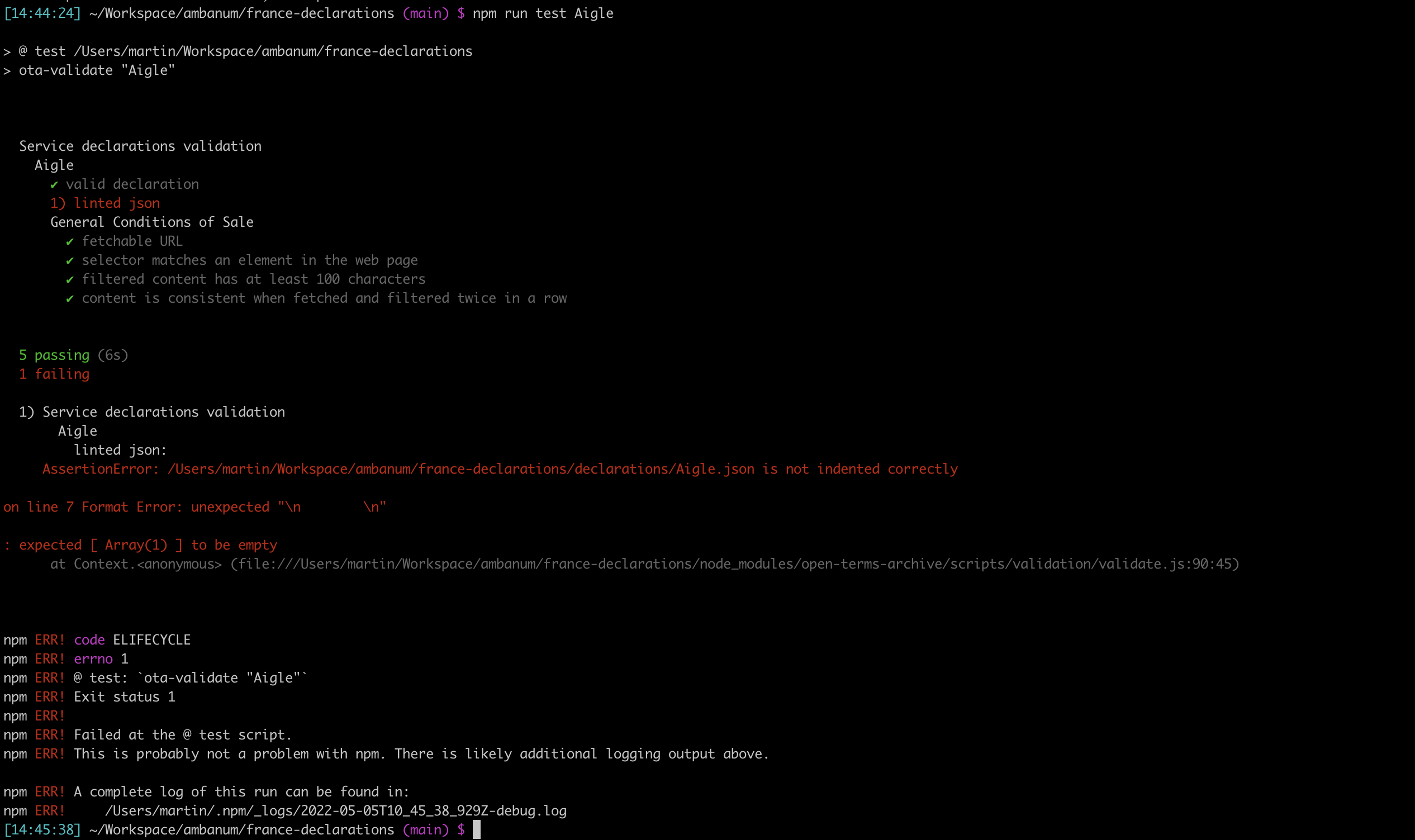Lint declaration files · Issue #833 · OpenTermsArchive/engine · GitHub
