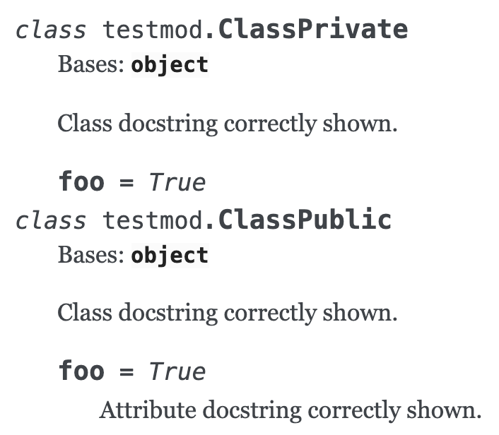 Setting Private Class Module Name Ignores Class Attribute Docstrings · Issue 9933 · Sphinx Doc 