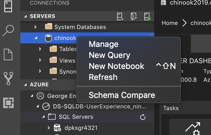 Support launching Schema Compare from AZURE databases · Issue #6053 ...