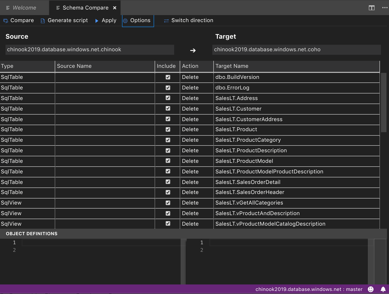 Make it clear that the comparison is only showing differences and is ...