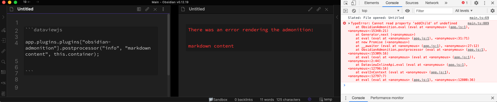 Question: is there a way to create admonitions from js, e.g. from a dataview codeblock or view ...