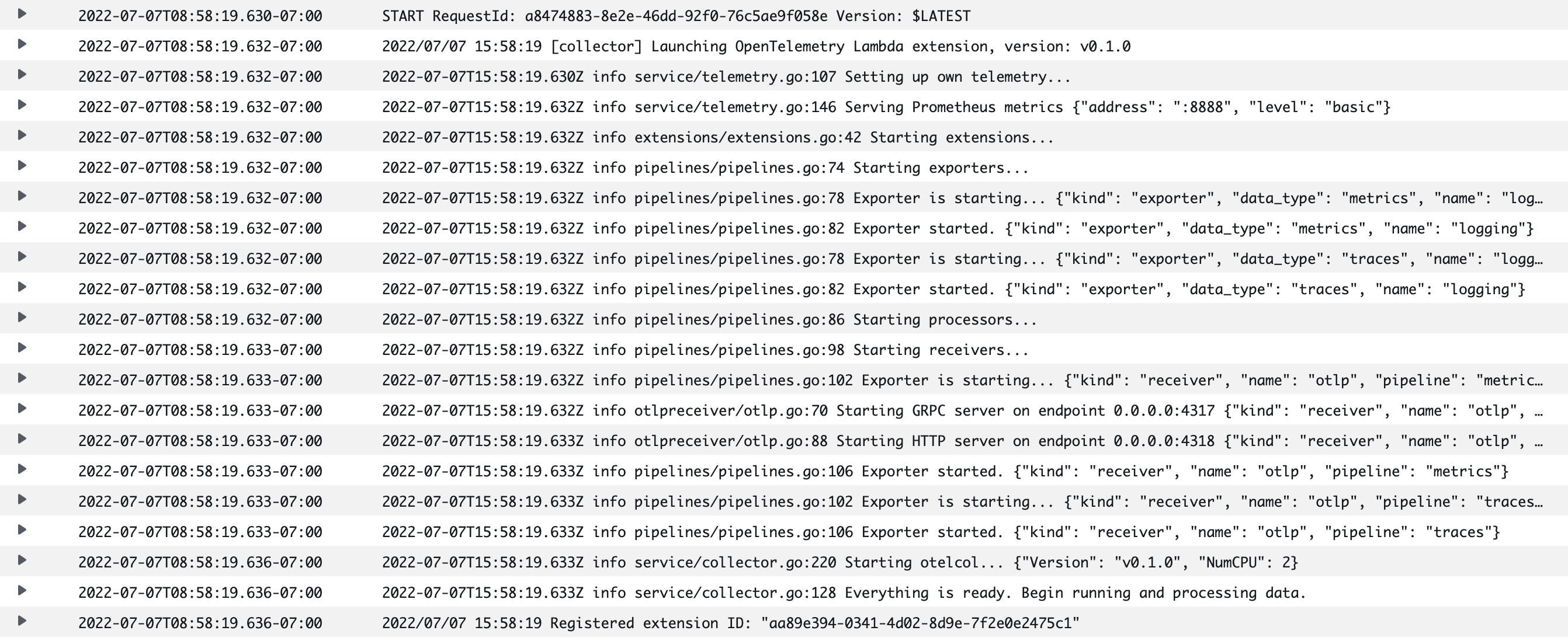 Lambda Layer update : Update Collector 0.54 by vasireddy99 · Pull Request #256 · open-telemetry ...