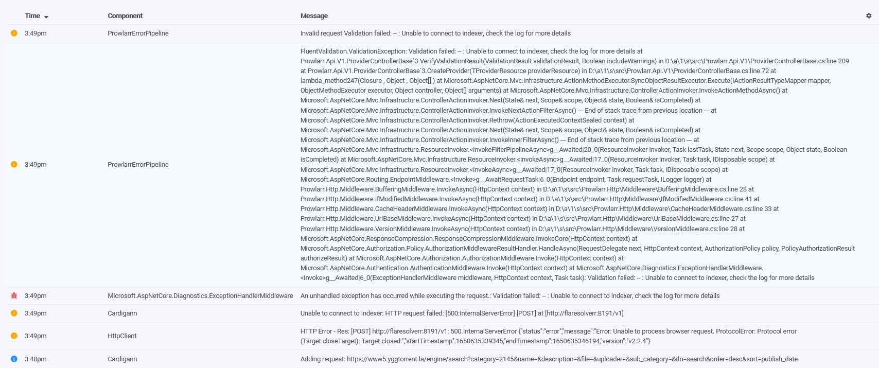 [YGG] FlareSolverr error : Unexpected error: Error: Protocol error (Network.getCookies): Session ...