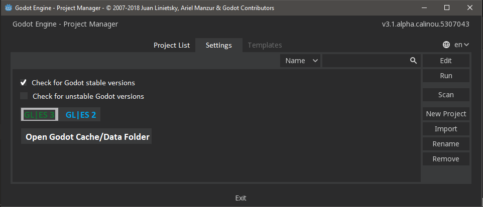 Add settings tab to Project Manager · Issue #21936 · godotengine/godot · GitHub