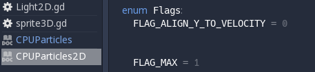 Missing FLAG_DISABLE_Z enum value in CPU Particles(2D) · Issue #29580 · godotengine/godot · GitHub
