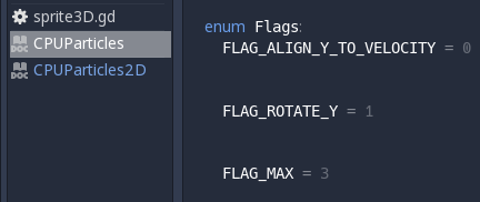 Missing FLAG_DISABLE_Z enum value in CPU Particles(2D) · Issue #29580 · godotengine/godot · GitHub