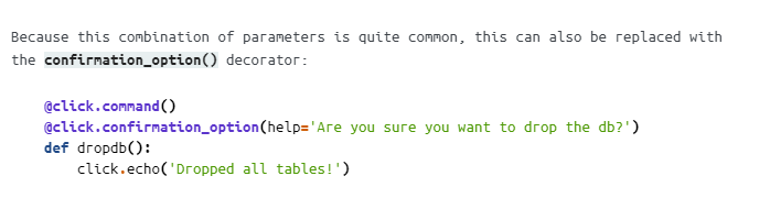 Wrong Parameter in "Yes Parameters" Documentation · Issue #1043 · pallets/click · GitHub