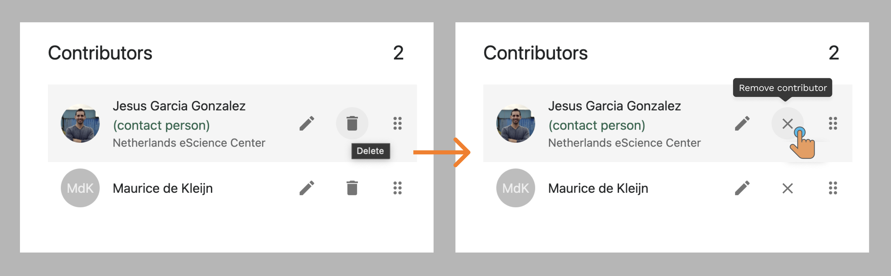Replace delete icon for remove icon in contributors page · Issue #760 · research-software ...