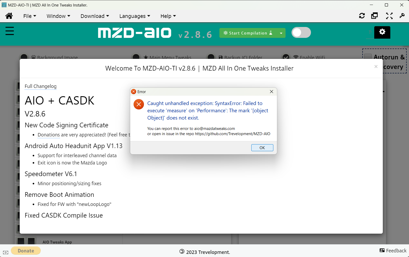 unhandel exception - Syntex error for the 64bit installer · Issue #187 · Trevelopment/MZD-AIO ...