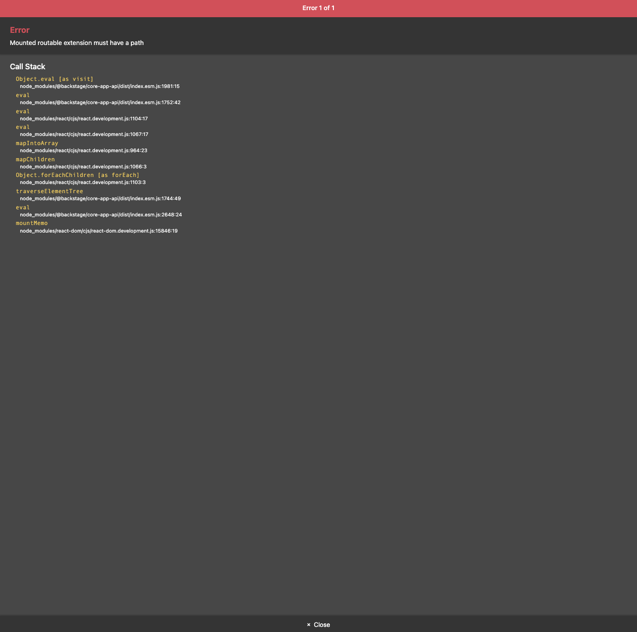 🐛 Bug Report: `RequirePermission` causes "Mounted routable extension must have a path" · Issue ...