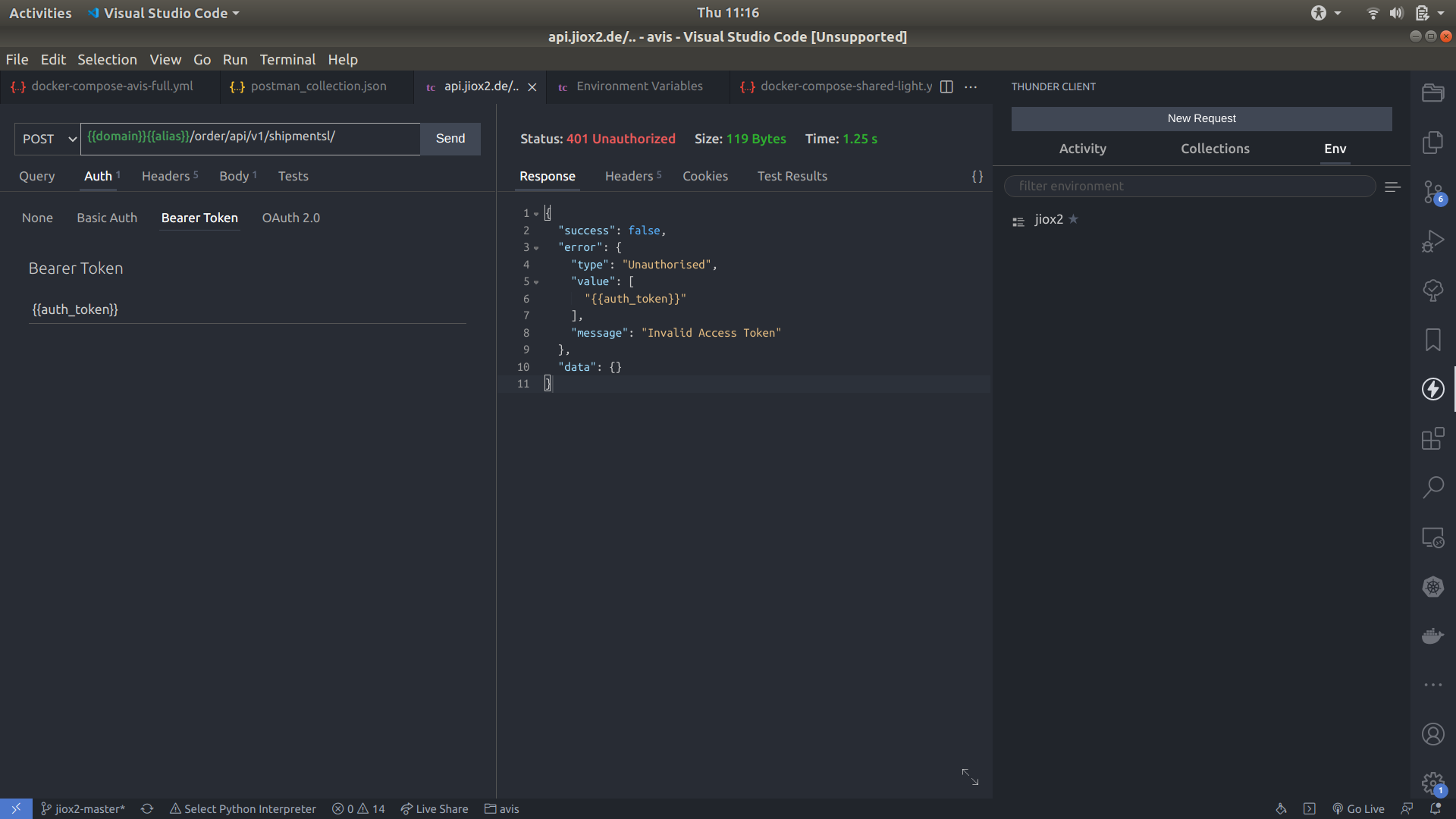 Can T Use Environment Variable In Authentication Token · Issue 224 · Thunderclient Thunder