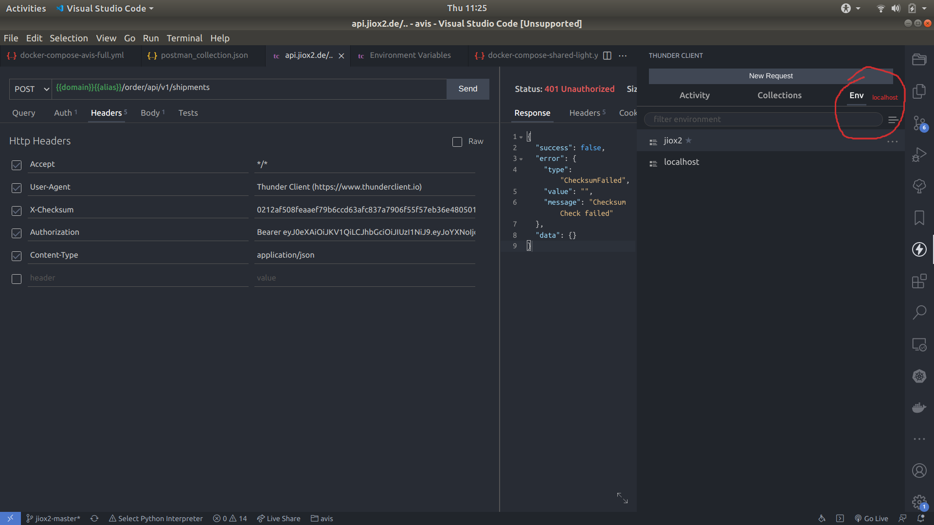 Can T Use Environment Variable In Authentication Token · Issue 224 · Thunderclient Thunder