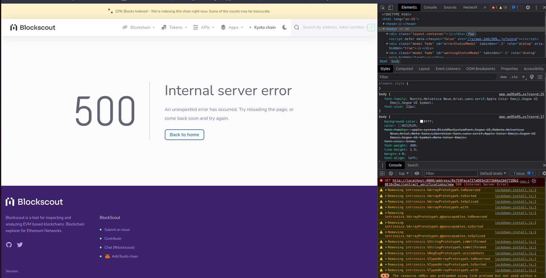 Blockscout : Issue with Smart Contract Verifier · Issue #7905 · blockscout/blockscout · GitHub