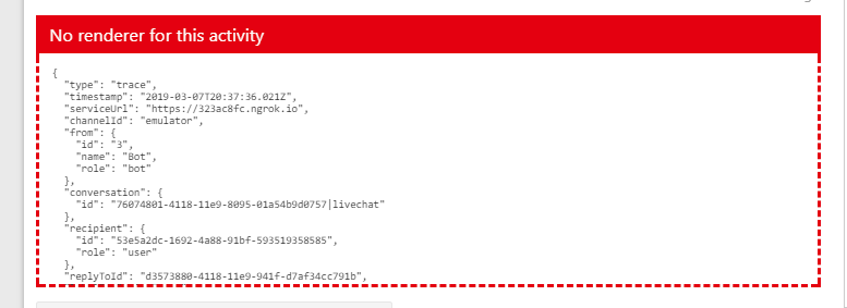 Trace Activities don't render in inspector · Issue #1328 · microsoft/BotFramework-Emulator · GitHub
