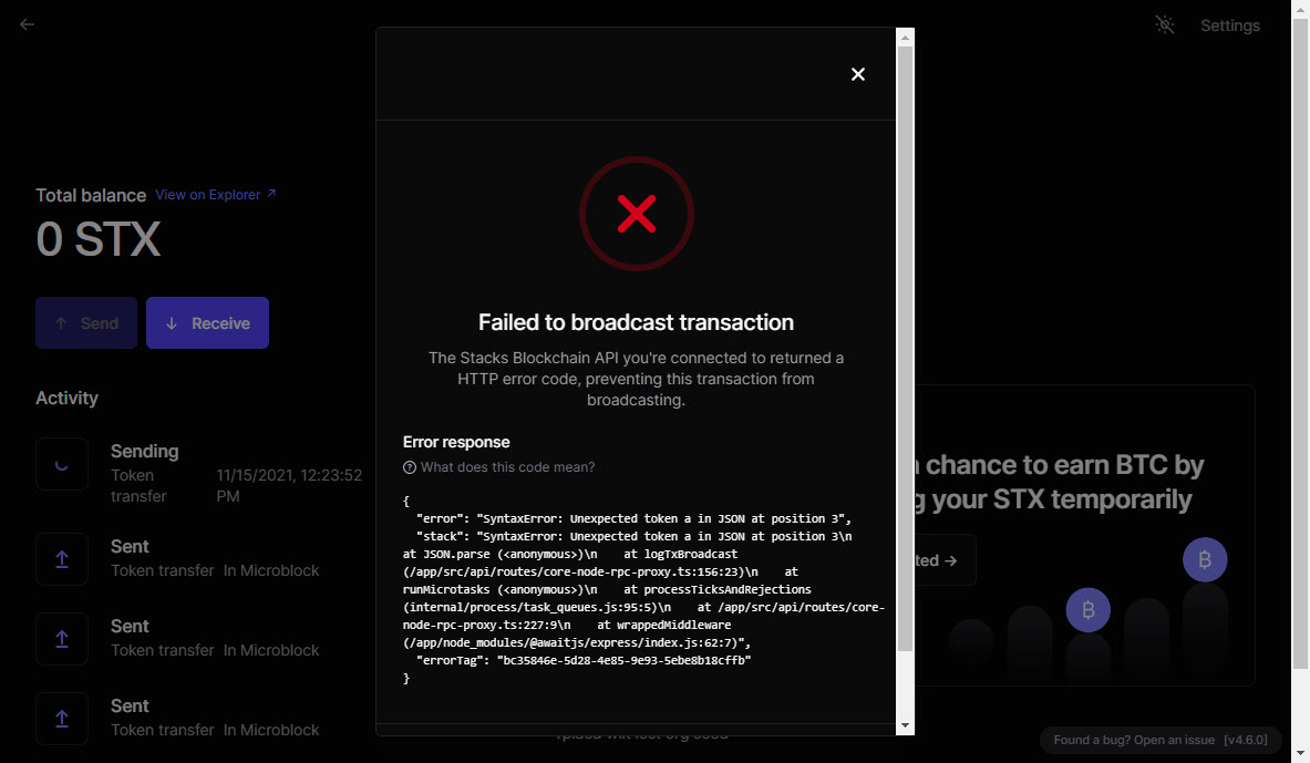 [4.6.0] Bug: Funds transfer wallet to wallet due to lost seed · Issue #982 · leather-io/desktop ...