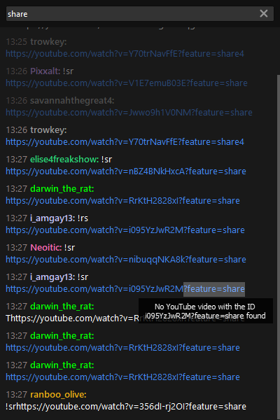 Ignore `?feature=share` at the end of youtube links · Issue #485 · Chatterino/api · GitHub