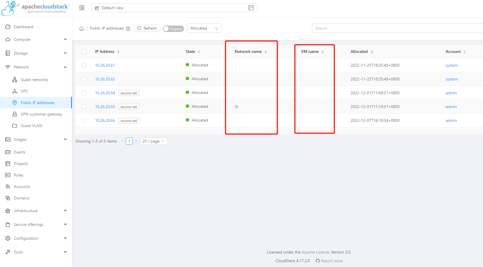 The Public Ip Addresses Can Not Display The Vm Name · Issue 7271 · Apachecloudstack · Github