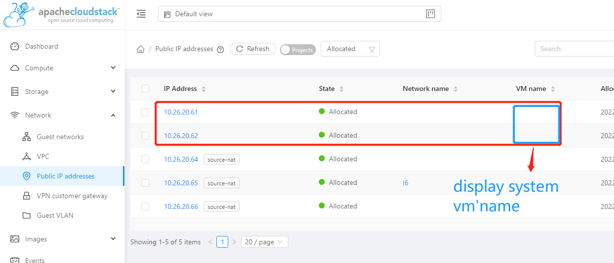 The Public IP addresses can not display the VM name · Issue #7271 · apache/cloudstack · GitHub