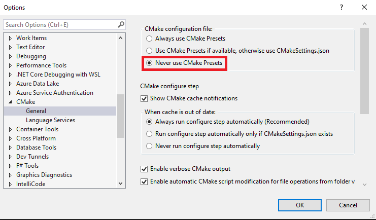 Suggestion: Compile Instructions guide step to disable CMakePresets if ...