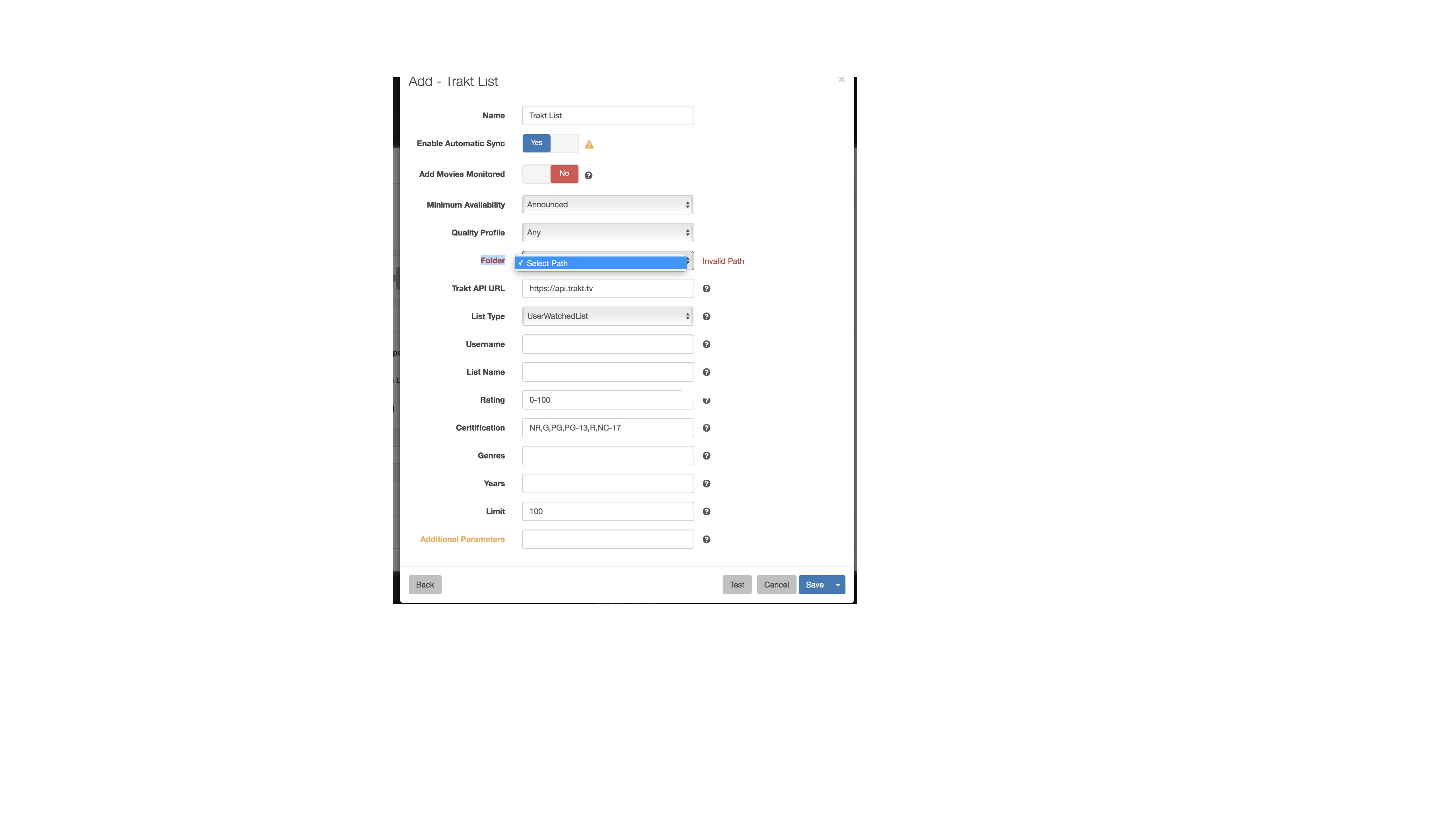 Trak List Path not editable · Issue #2139 · Radarr/Radarr · GitHub