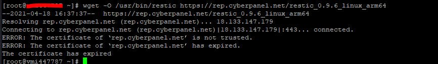 restic failed to install on cp install · Issue #580 · usmannasir/cyberpanel · GitHub