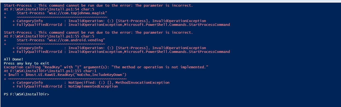 [Bug] Install Failed WSA using Install.ps1 script · Issue #540 · LSPosed/MagiskOnWSALocal · GitHub