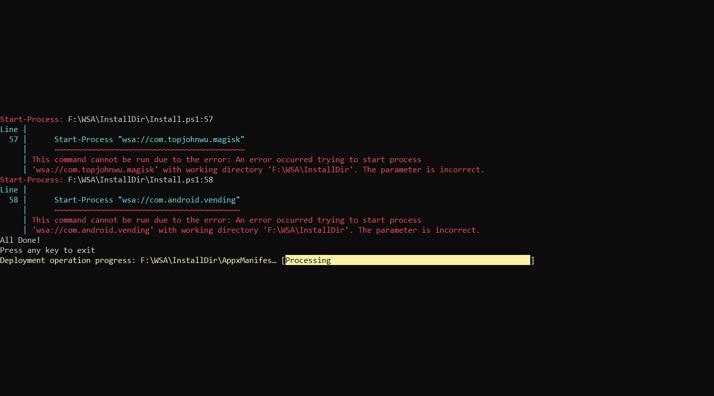 [Bug] Install Failed WSA using Install.ps1 script · Issue #541 · LSPosed/MagiskOnWSALocal · GitHub