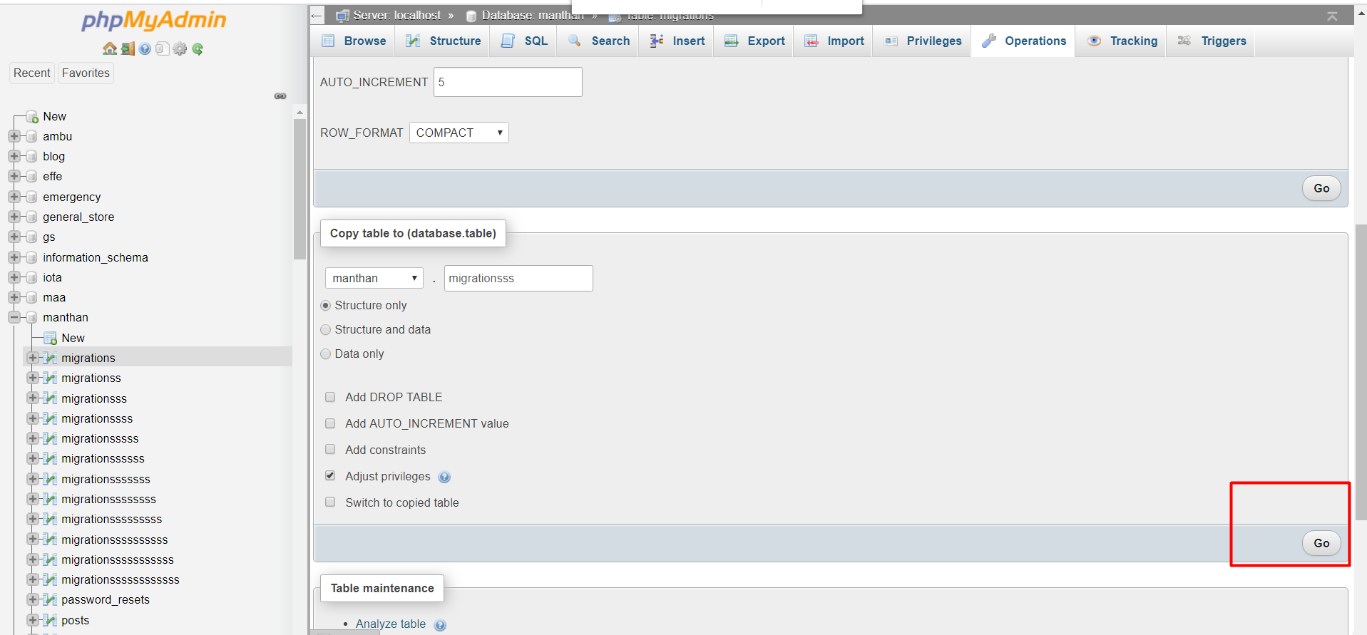 Fatal error in Copy table option · Issue #15966 · phpmyadmin/phpmyadmin · GitHub