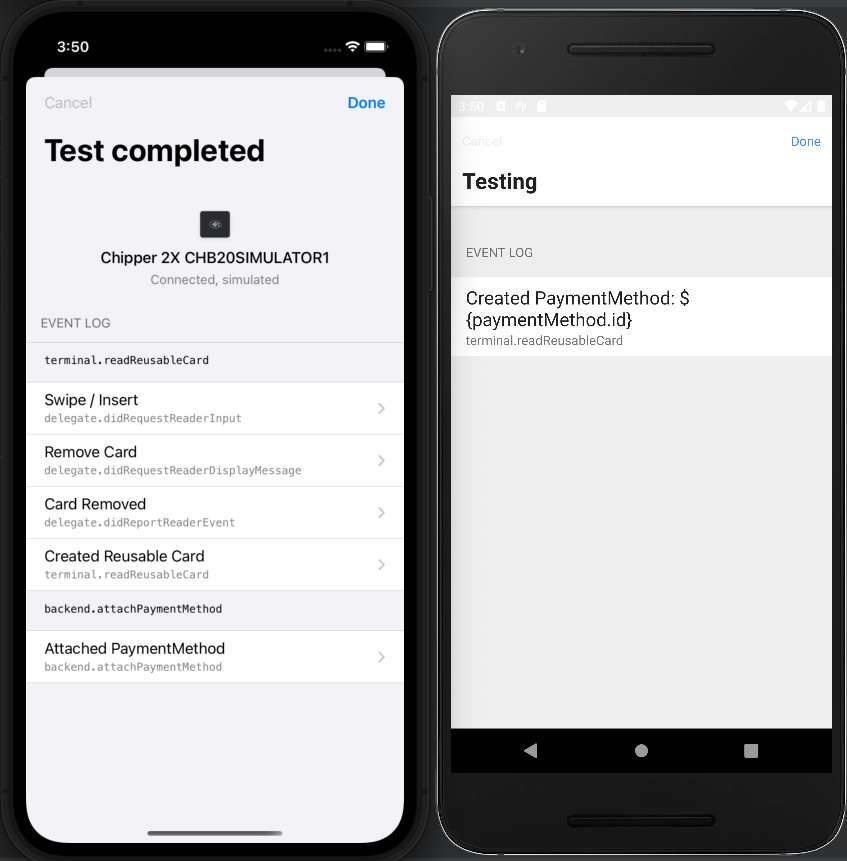 onRequestReaderInput and onRequestReaderDisplayMessage not triggering with ReadReusableCard ...