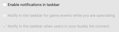 Can't uncheck "notify in taskbar when users in buddy list connect" box ...