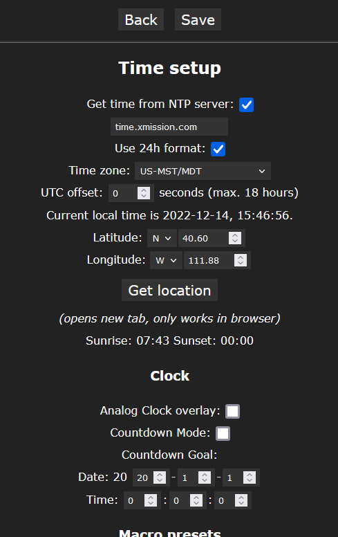 Sunset time is not calculating correctly · Issue #2950 · Aircoookie/WLED · GitHub