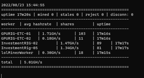 SRB Miner No Shares reported - LOL Miner Error & Shares are not being counted in miner. · Issue ...