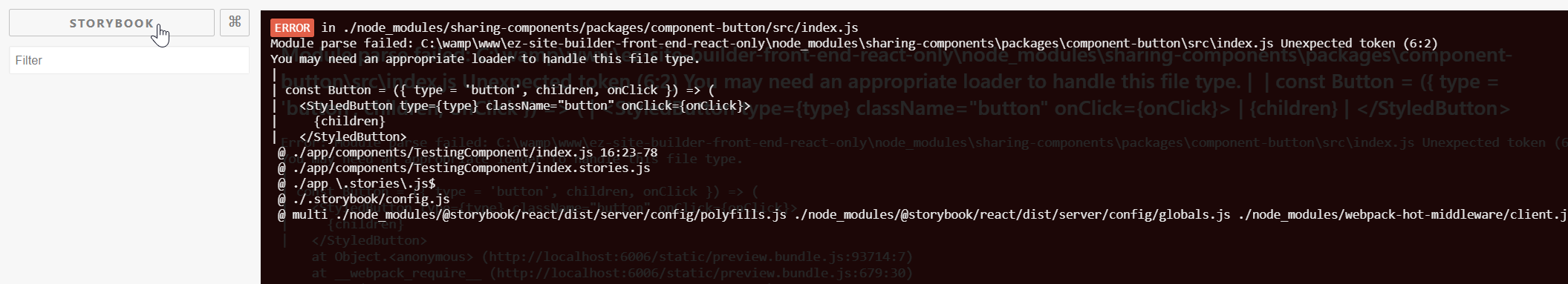 error when importing one of the module from sharing-components repo · Issue #3 · nearform ...