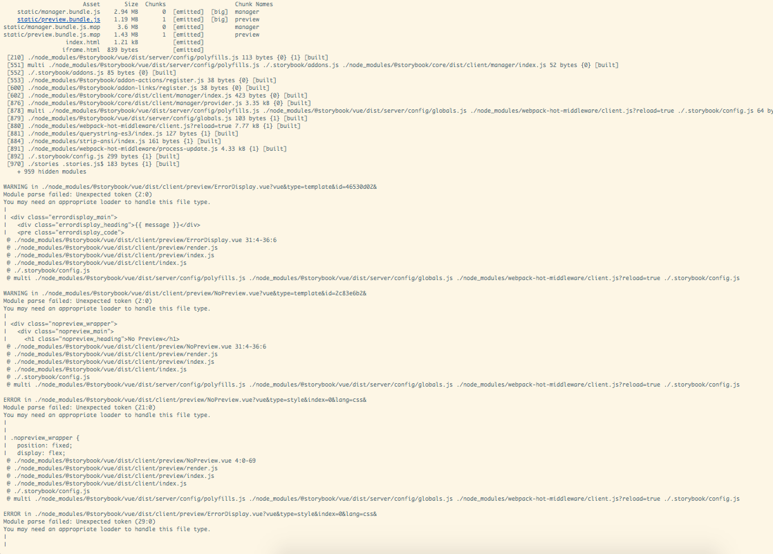 Vuejs With Storybook Always Through Error Warning In Node Modules Storybook Vue Dist Client