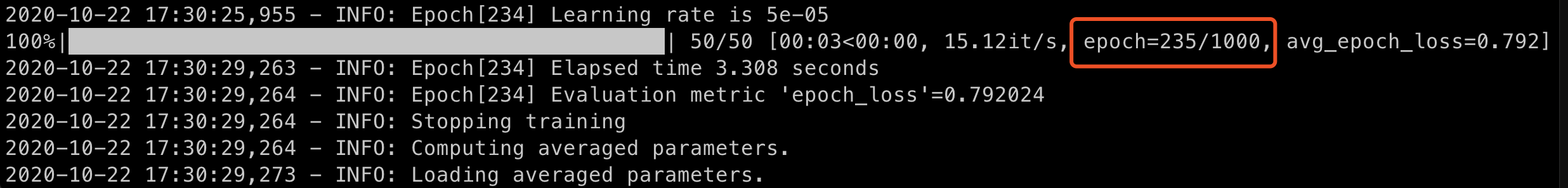 Was it normal not to be able to run out of all epochs? · Issue #1103 · awslabs/gluonts · GitHub