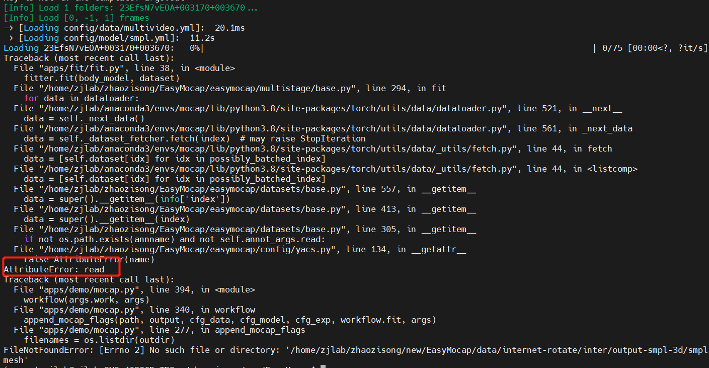 monocular videos and AttributeError: read · Issue #307 · zju3dv/EasyMocap · GitHub