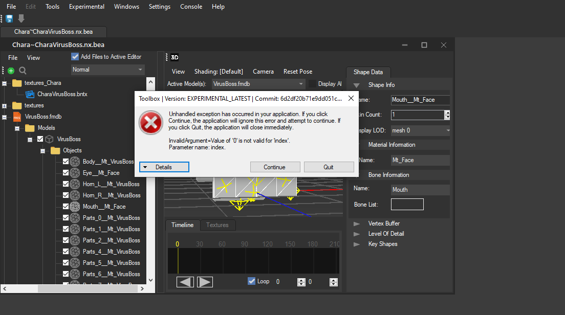 Issue: InvalidArgument=Value of '0' is not valid for 'index' after replace .dae file · Issue ...