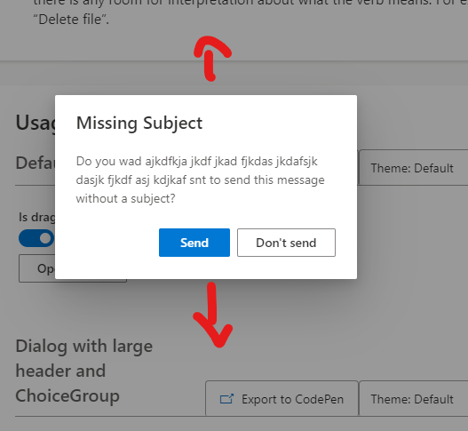 Dialog pinning in place when content grows · Issue #14978 · microsoft/fluentui · GitHub