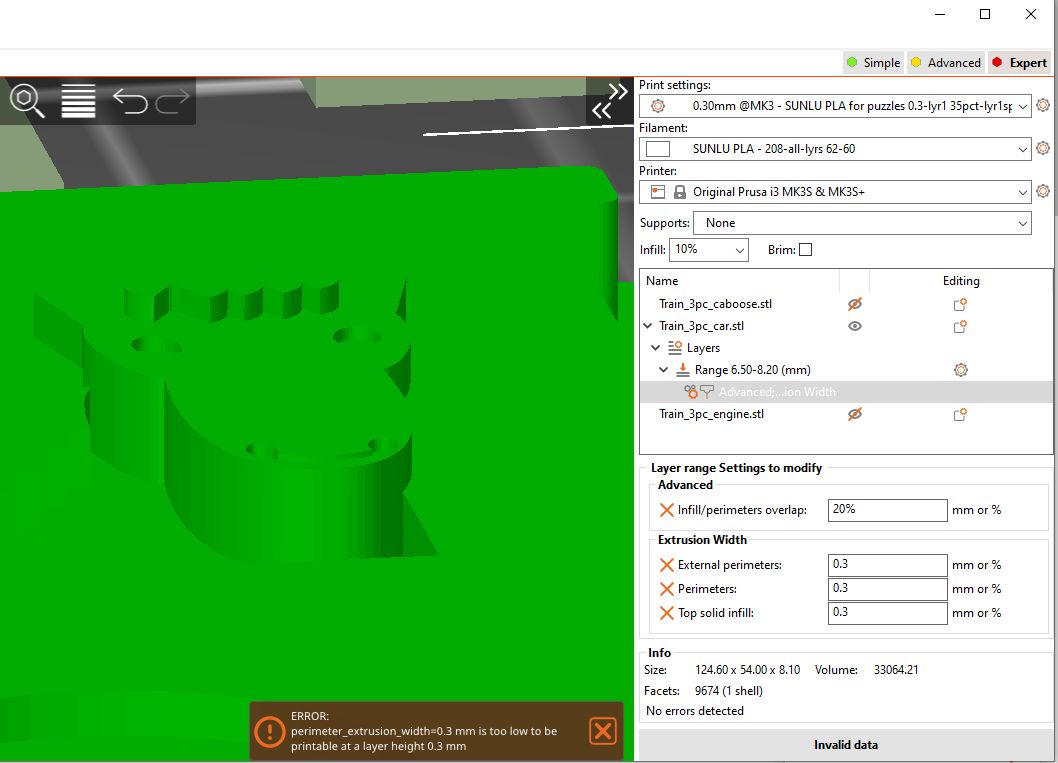 Height range modifier with layer height of 0.15 mm says 0.3mm extrusion width is invalid for ...