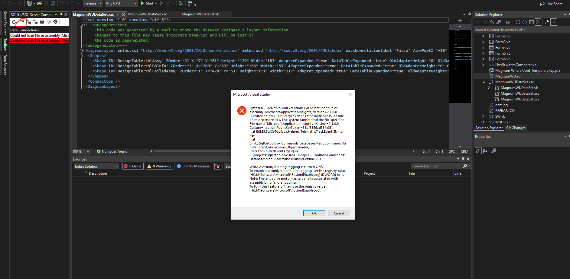 Tool not working on my environment · Issue #928 · ErikEJ/SqlCeToolbox · GitHub