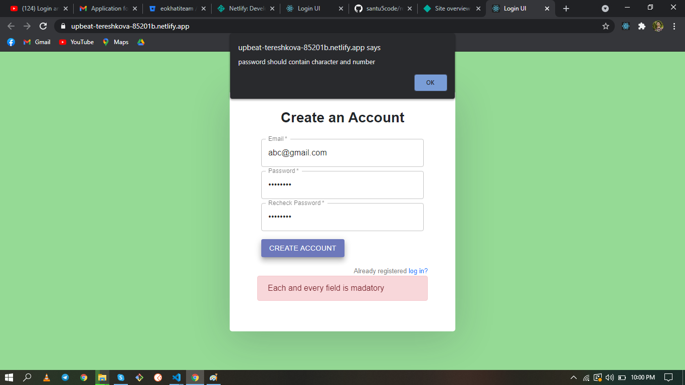 Github Santu5codereact Login Page It Is Simple React Project In Which You Can Register Using