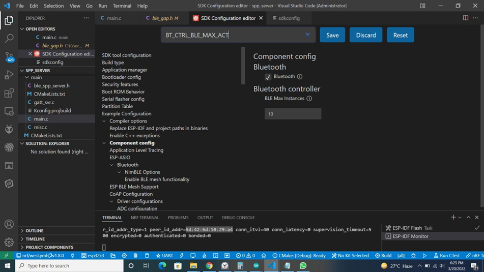 Nimble spp_server and spp_client Apps (Esp32c3) (IDFGH-7001) · Issue #8619 · espressif/esp-idf ...