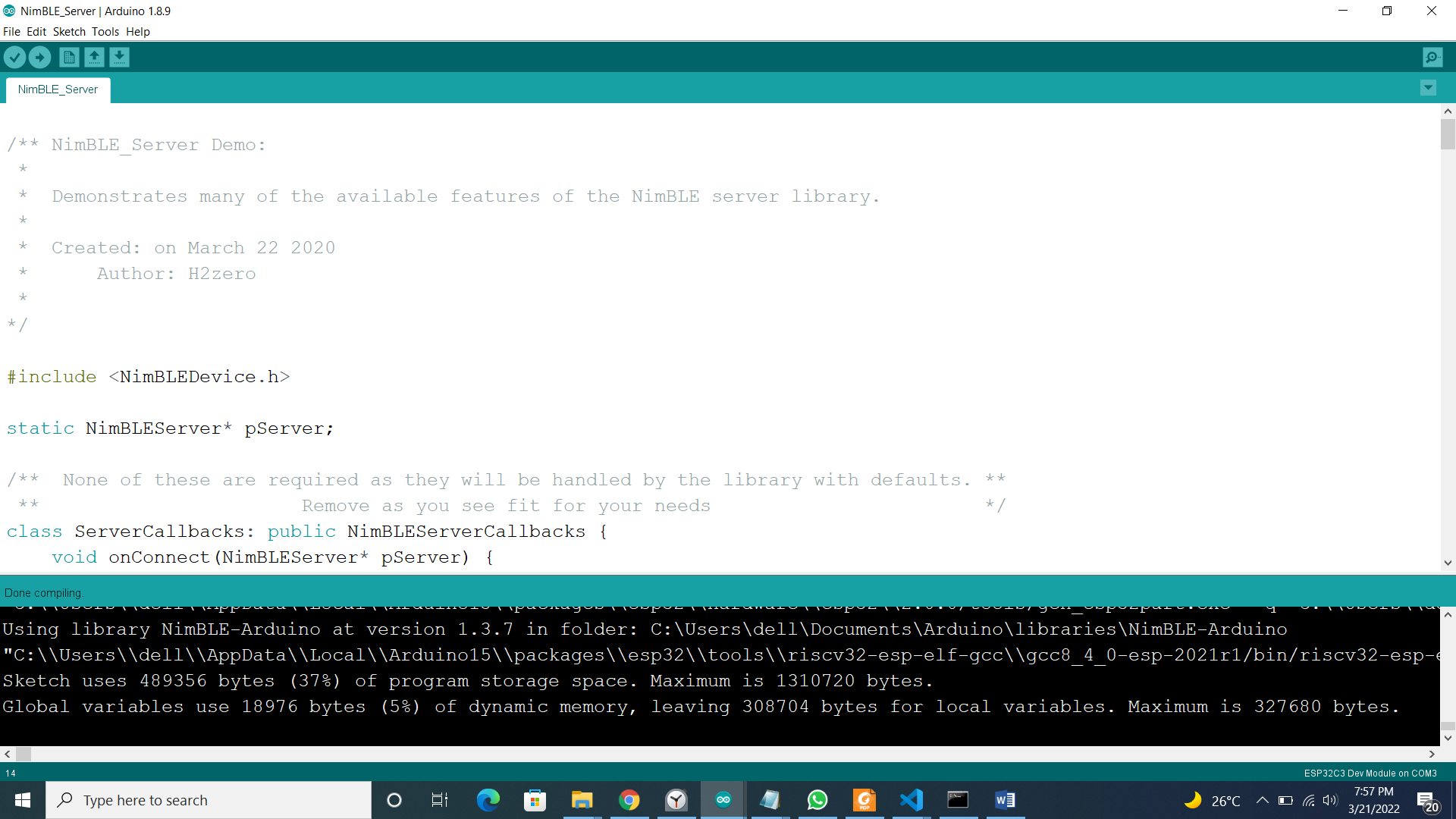 Nimble spp_server and spp_client Apps (Esp32c3) (IDFGH-7001) · Issue #8619 · espressif/esp-idf ...