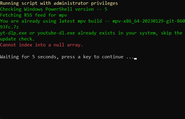yt-dlp + ffmpeg update check skipped · Issue #35 · shinchiro/mpv-packaging · GitHub
