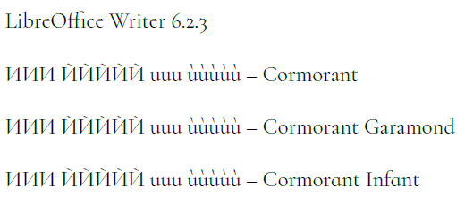 Cormorant Infant: Cyrillic letter "i with grave" is different · Issue ...