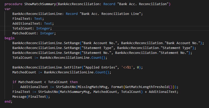 [Event Request] On codeunit 1250 & 1252 function "ShowMatchSummary" just like codeunit 1255 ...
