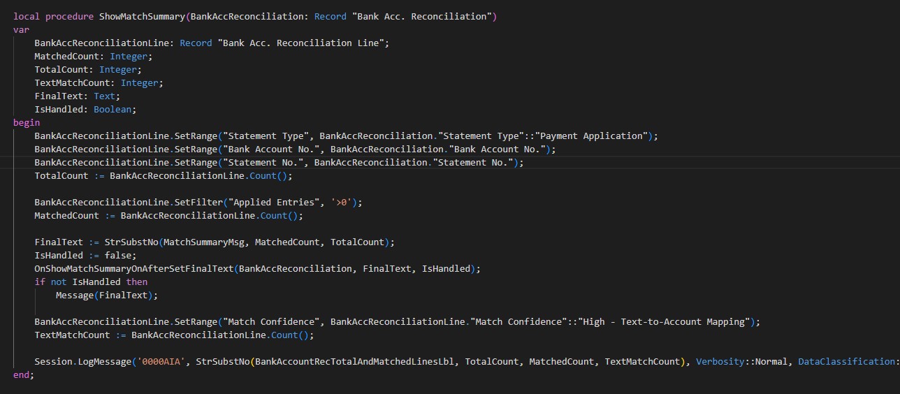 [Event Request] On codeunit 1250 & 1252 function "ShowMatchSummary" just like codeunit 1255 ...