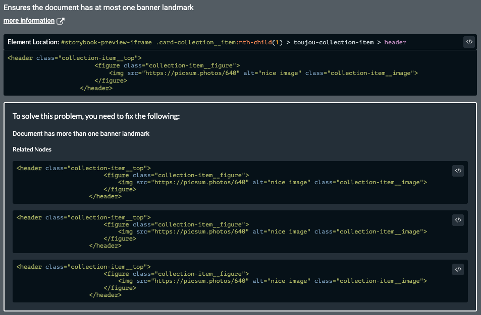 "Document should not have more than one banner landmark" when page has no banners · Issue #3943 ...