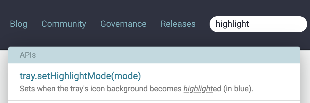 setHighlightMode on search but not on page · Issue #3917 · electron/electronjs.org-old · GitHub